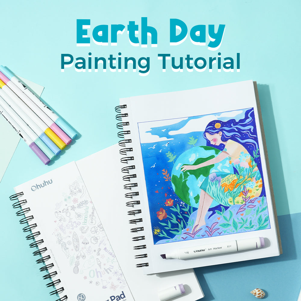 Earth Day Painting Tutorial-Blending Nature and Beauty – Ohuhu