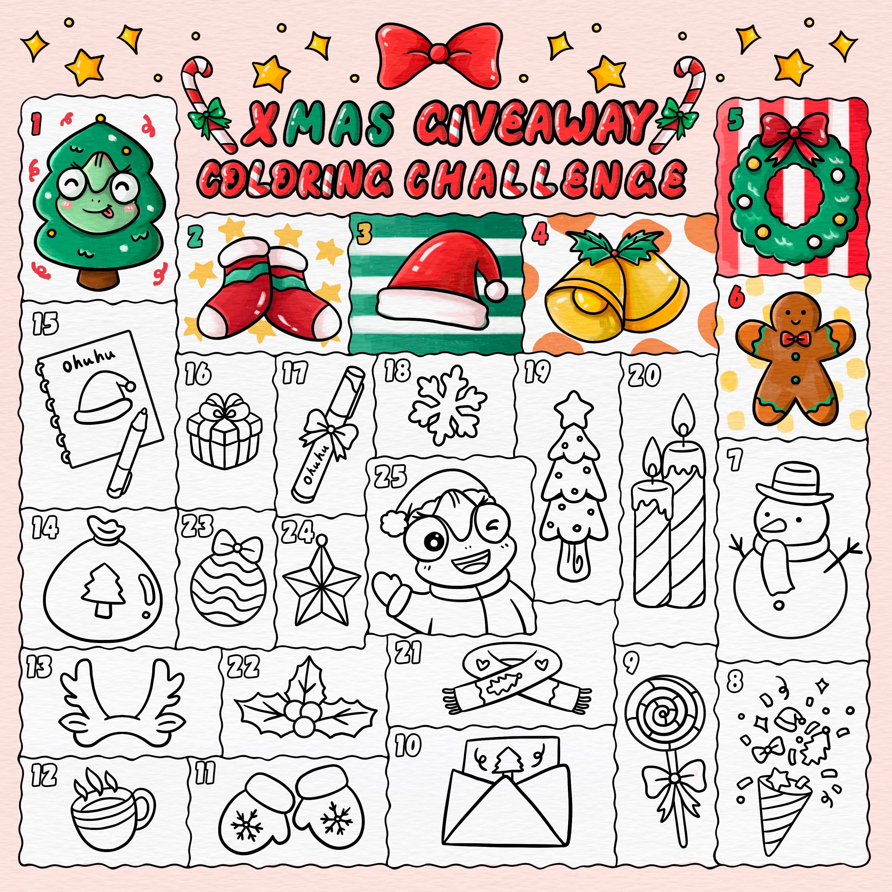 Xmas Giveaway Coloring Challenge – Ohuhu