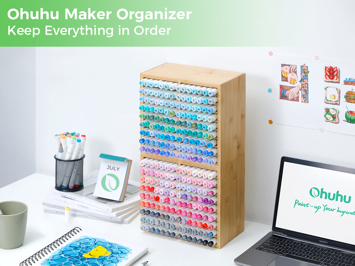 Ohuhu Bamboo Marker Organizer