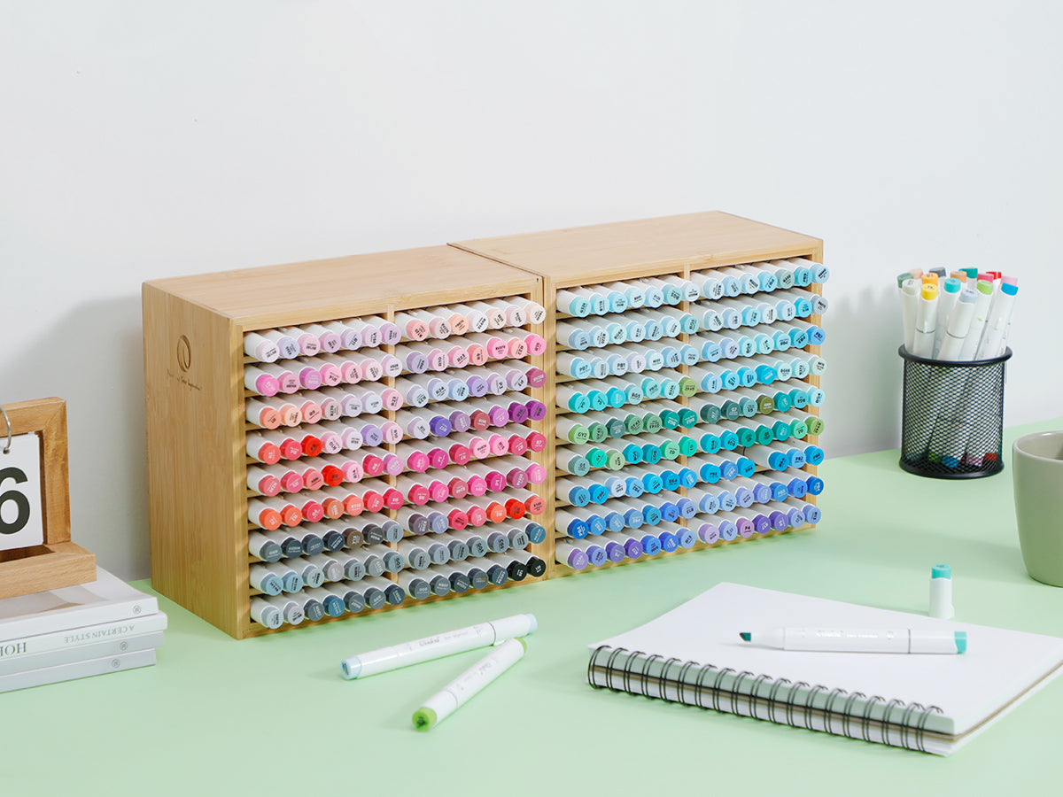 Ohuhu Bamboo Marker Organizer
