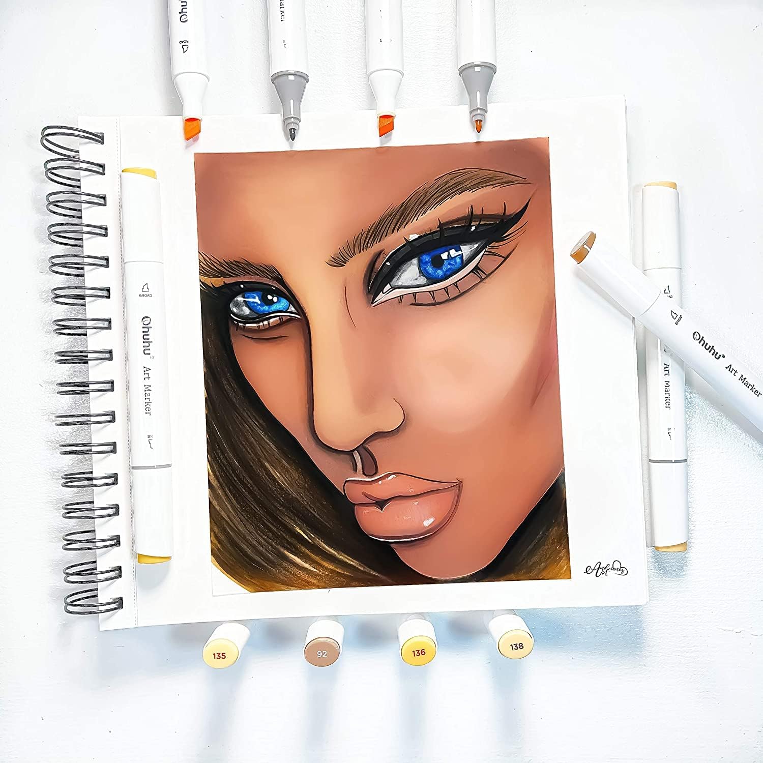 Ohuhu Oahu 36 Skin Tone Colors Dual Tips Alcohol Art Markers, Fine&Chi ...