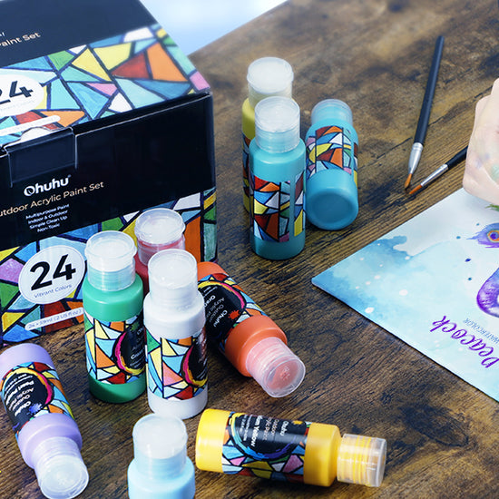 Ohuhu 24 Colors Art Craft Acrylic Paint Set