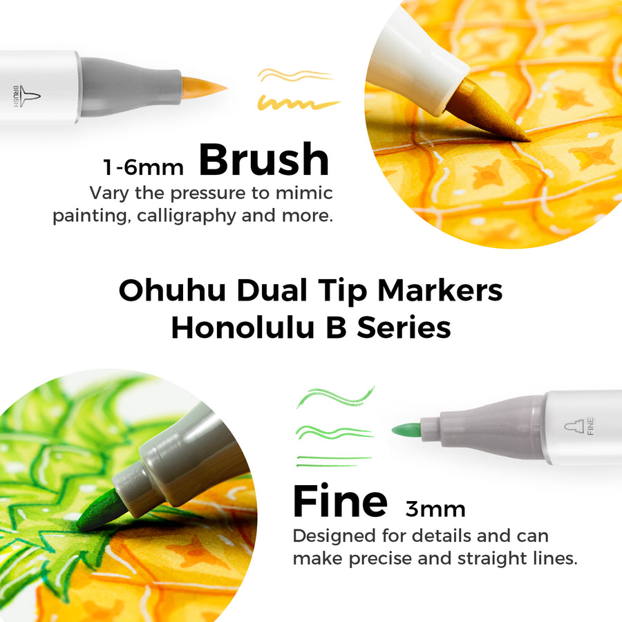 Ohuhu Honolulu 320 Colors Dual Tips Alcohol Art Markers