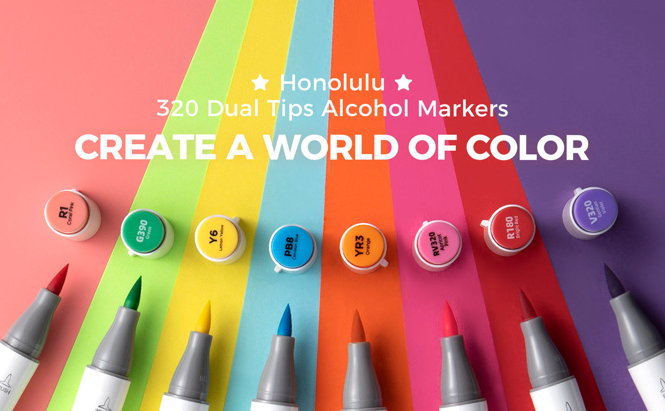 Ohuhu Honolulu 320 Colors Dual Tips Alcohol Art Markers
