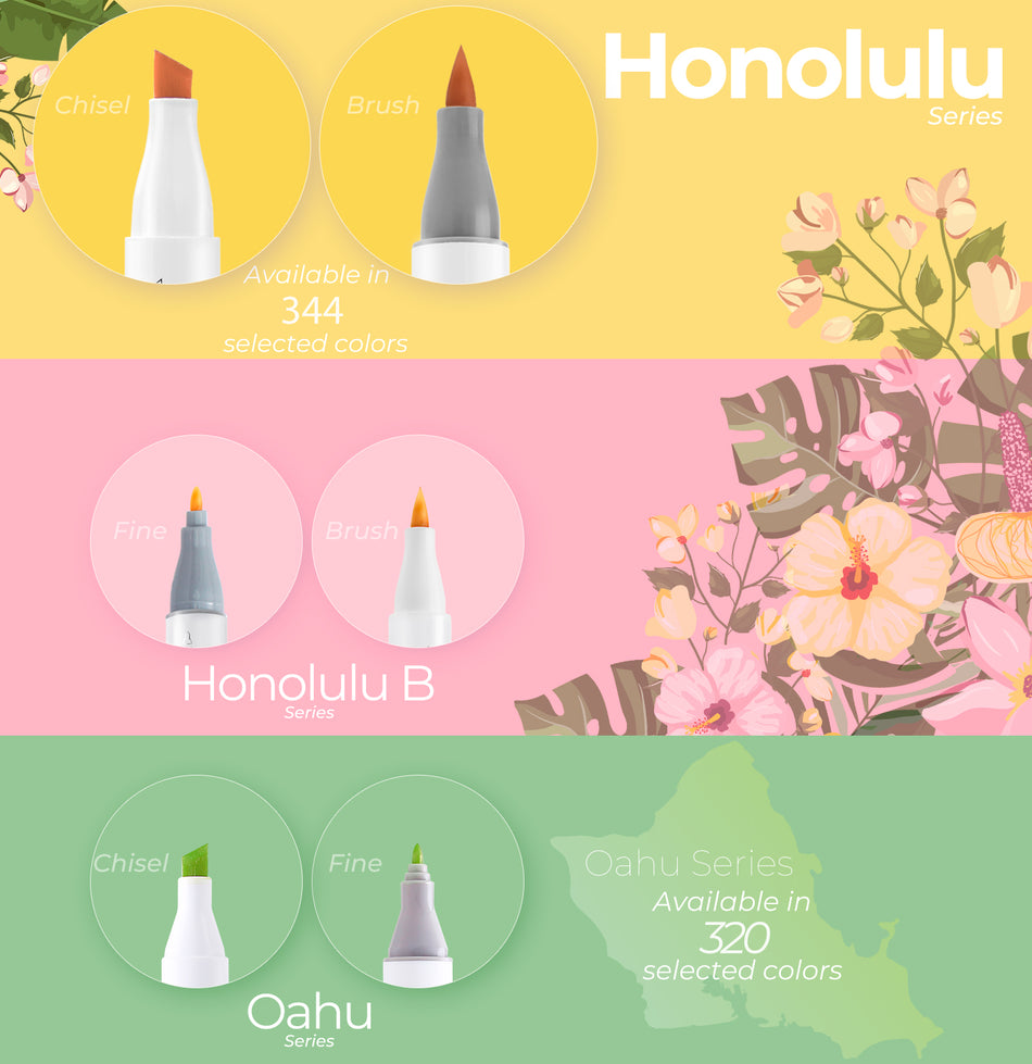 Ohuhu Honolulu 320 Colors Dual Tips Alcohol Art Markers (New Version)