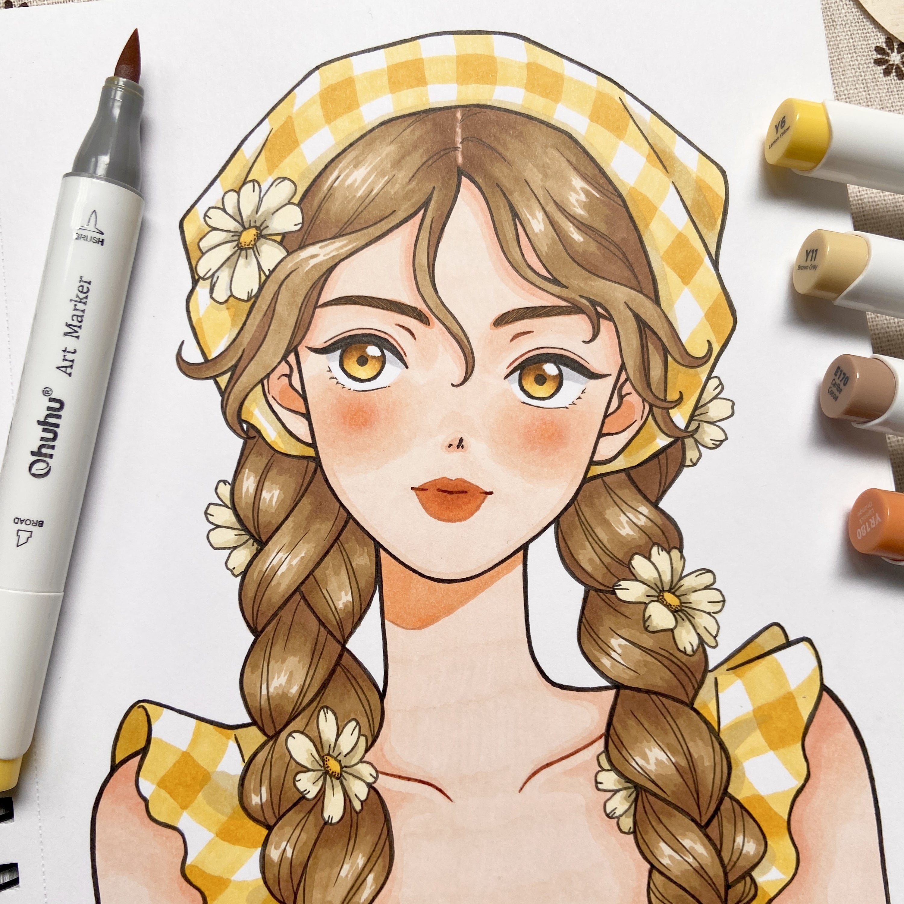 Ohuhu Honolulu 24 Skin Tone Colors Dual Tips Portrait Alcohol Art Mark