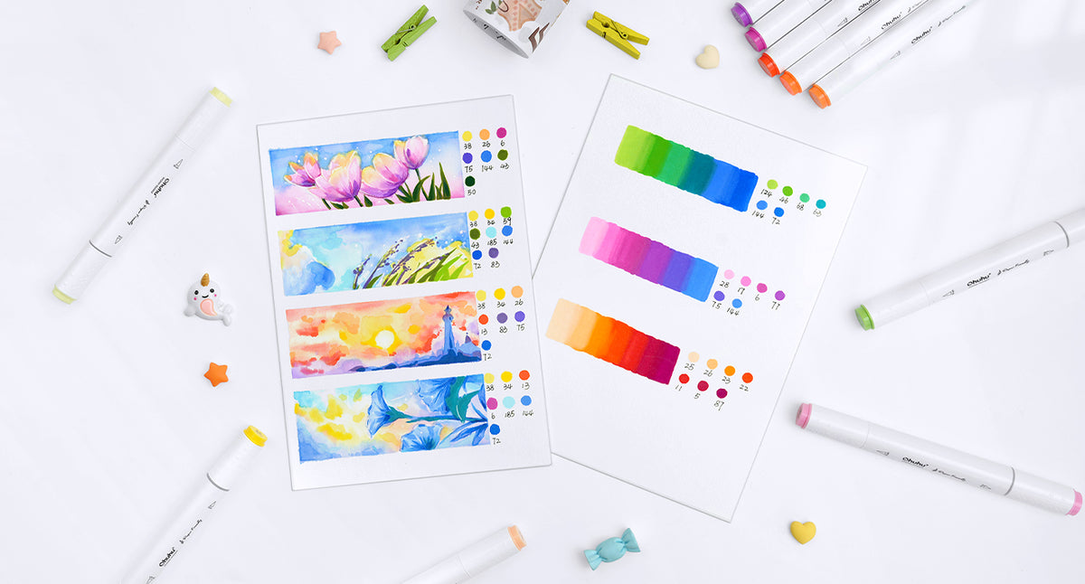 Ohuhu Paper-friendly (No Peeling) Markers Water-based 60 Colors