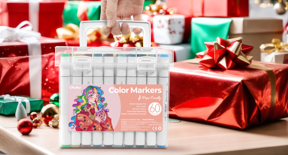 Ohuhu Paper-friendly (No Peeling) Markers Water-based 60 Colors