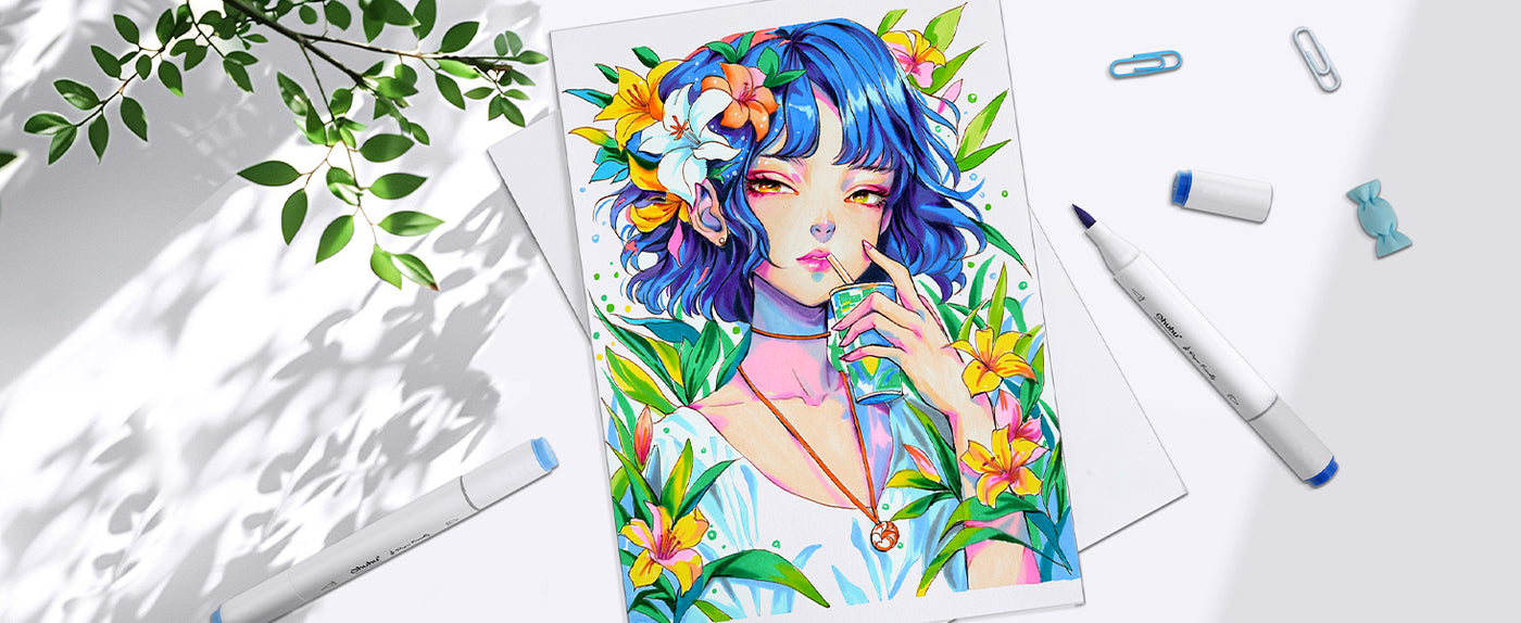 Ohuhu Paper-friendly (No Peeling) Markers Water-based 60 Colors