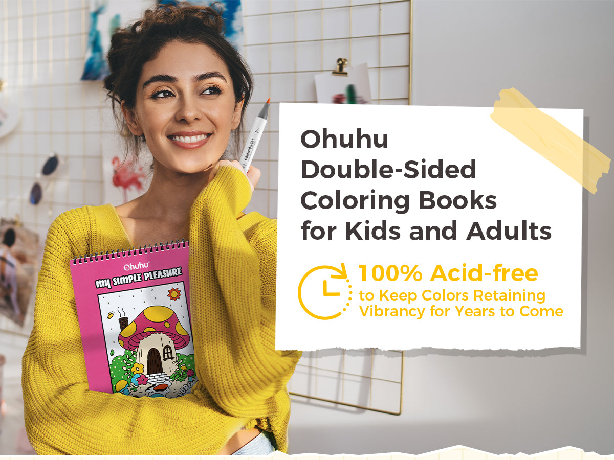 Ohuhu Double-Sided Bleedproof Coloring Book