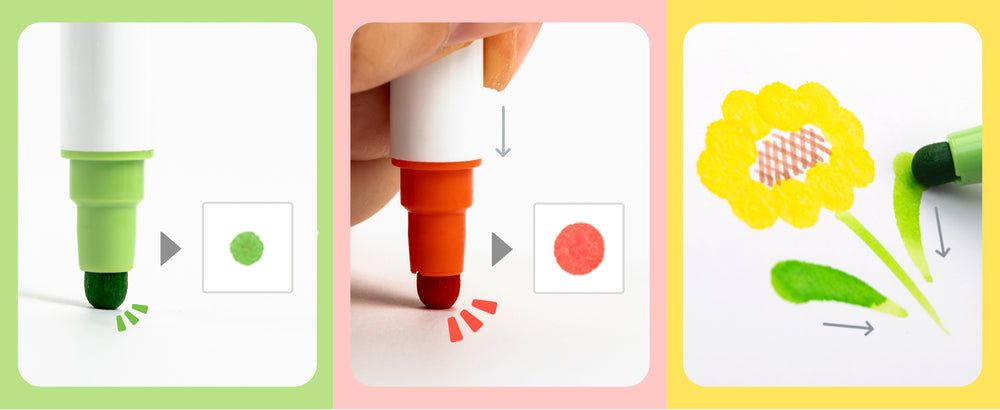 Ohuhu 24 Colors Water-base Calligraphy Brush & Dot Marker Pens