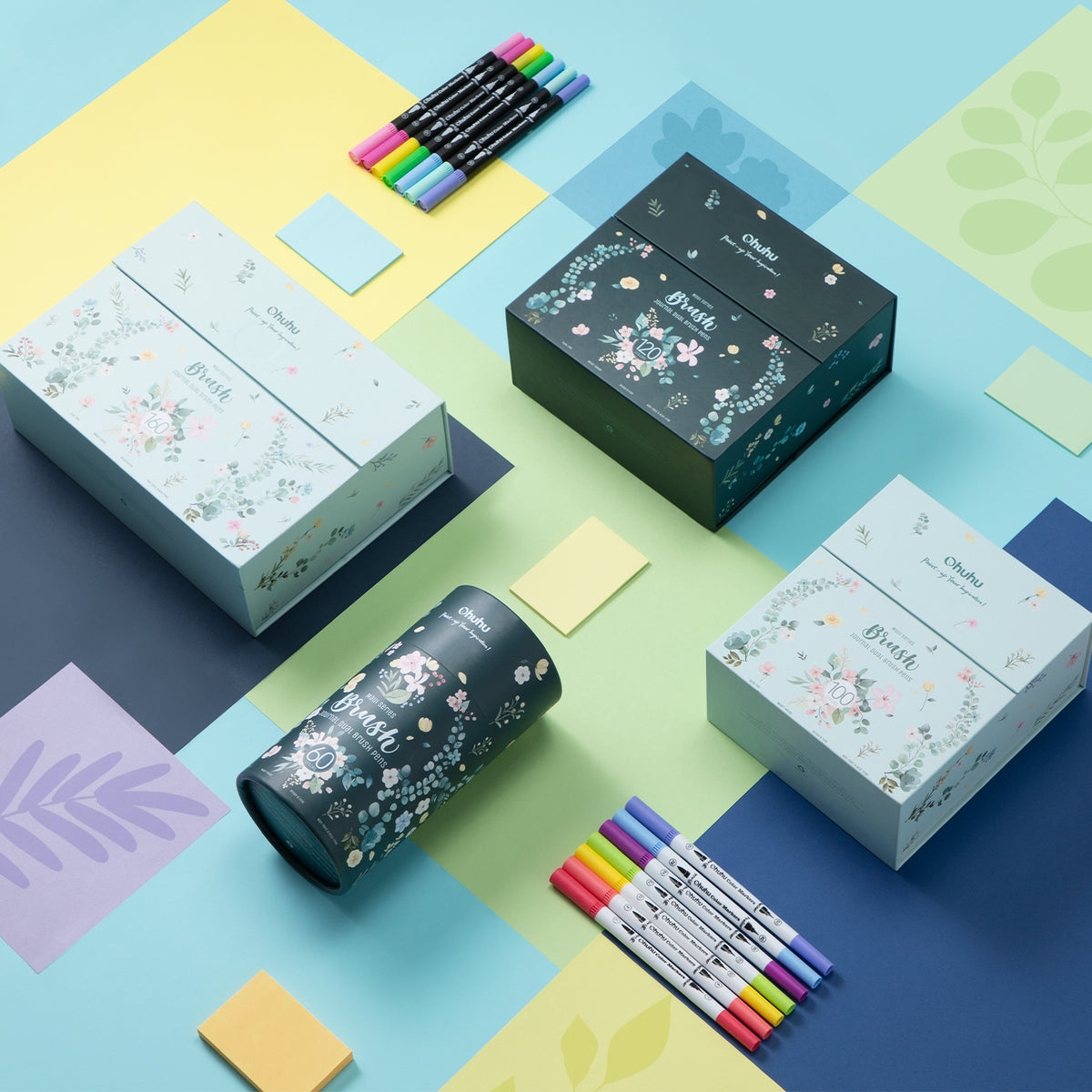 Ohuhu Maui 60 Colors Dual Tips Water Based Art Markers, Brush & Fineli